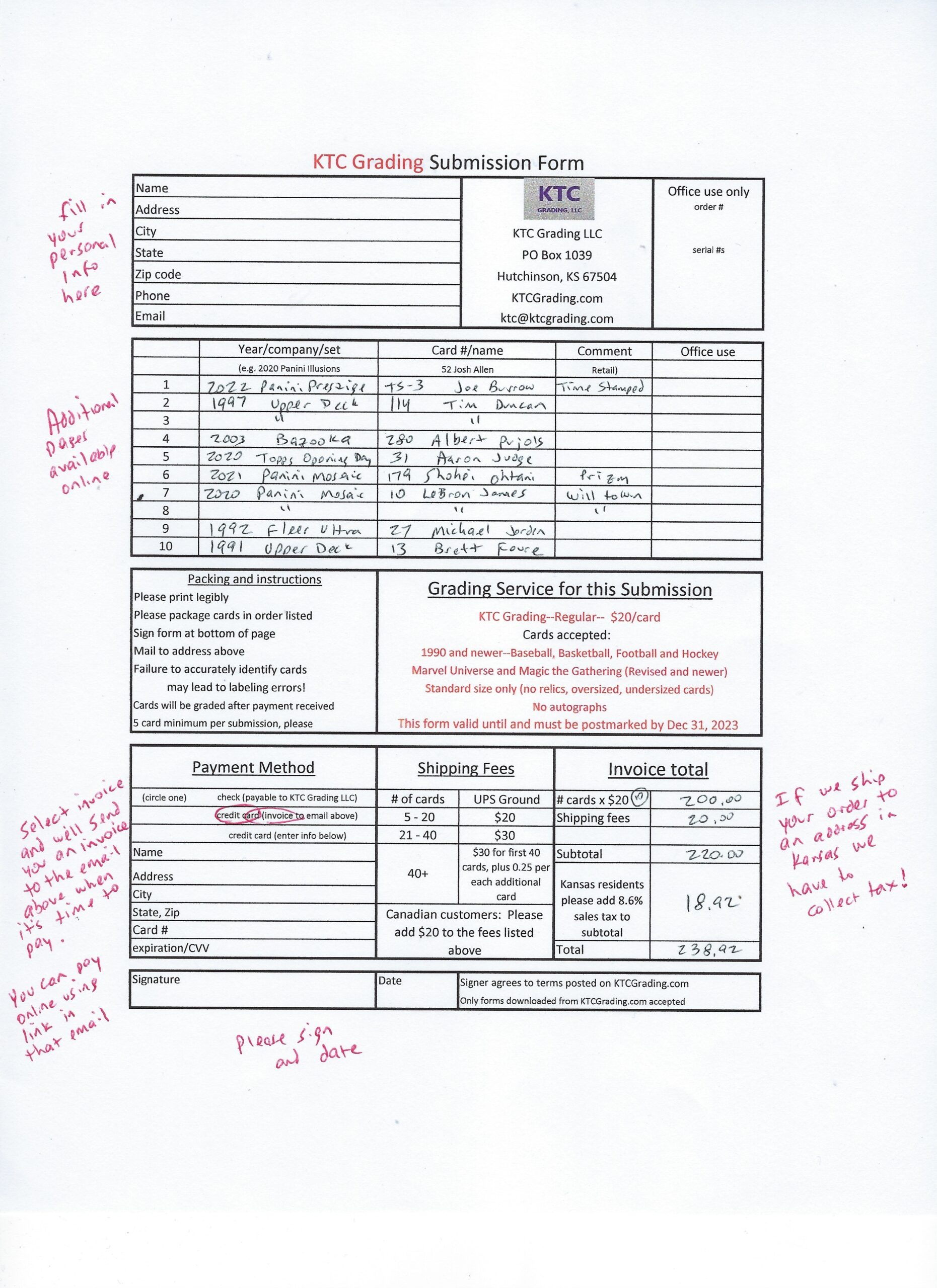 Prep – KTC Grading